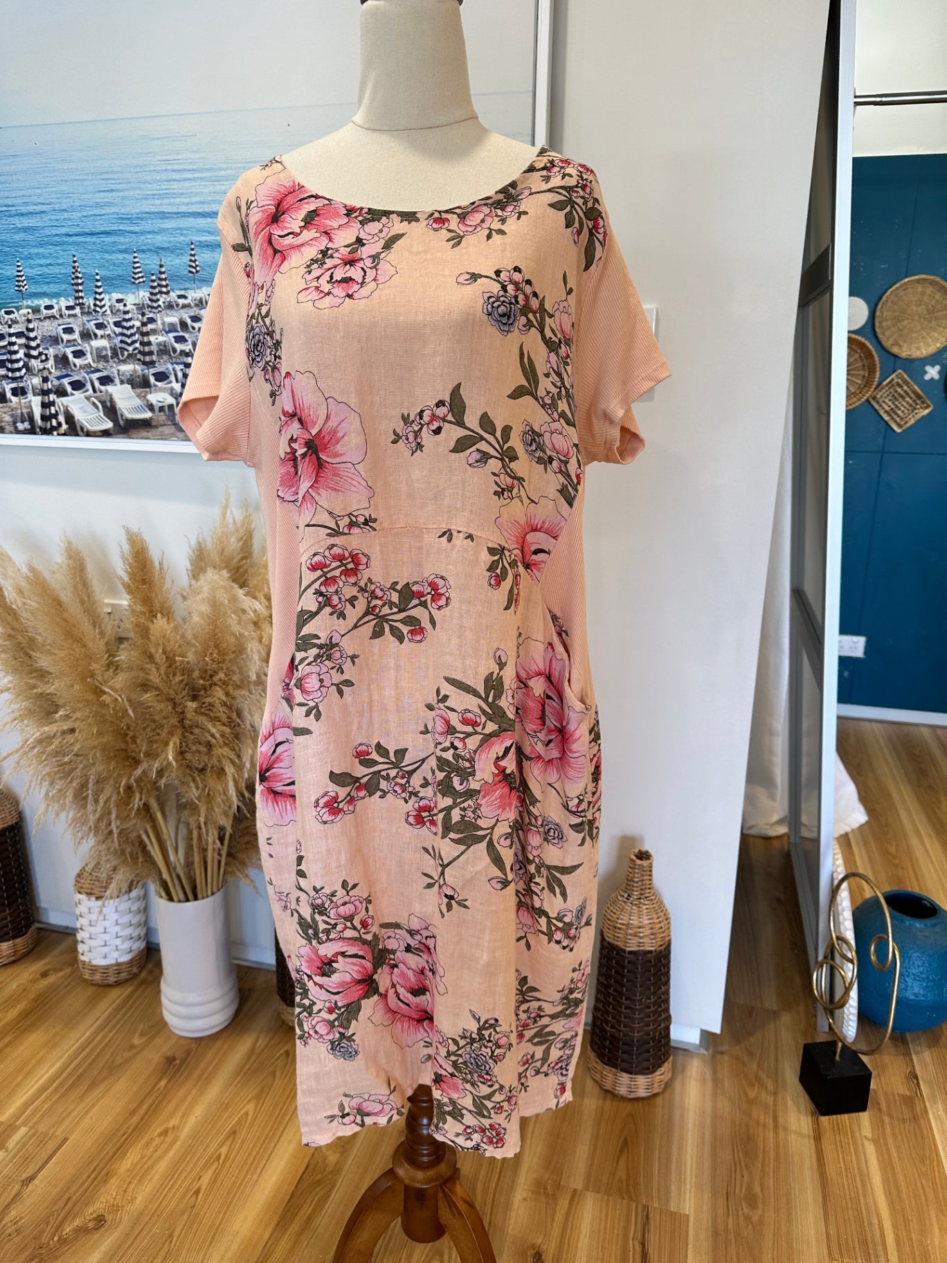 Helga May - 100% Linen Dress - Large Pink – Style Anthology